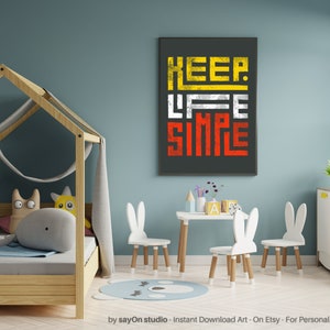 Simple Life Inspirational Poster Rustic Modern Printable Wall Art ...