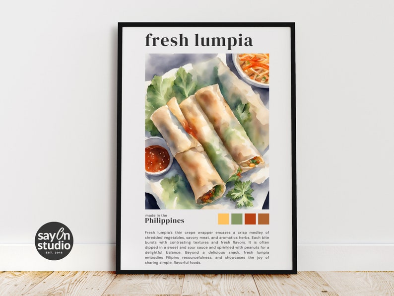 Fresh Lumpia Watercolor Art Print: Filipino Cuisine (digital Download ...