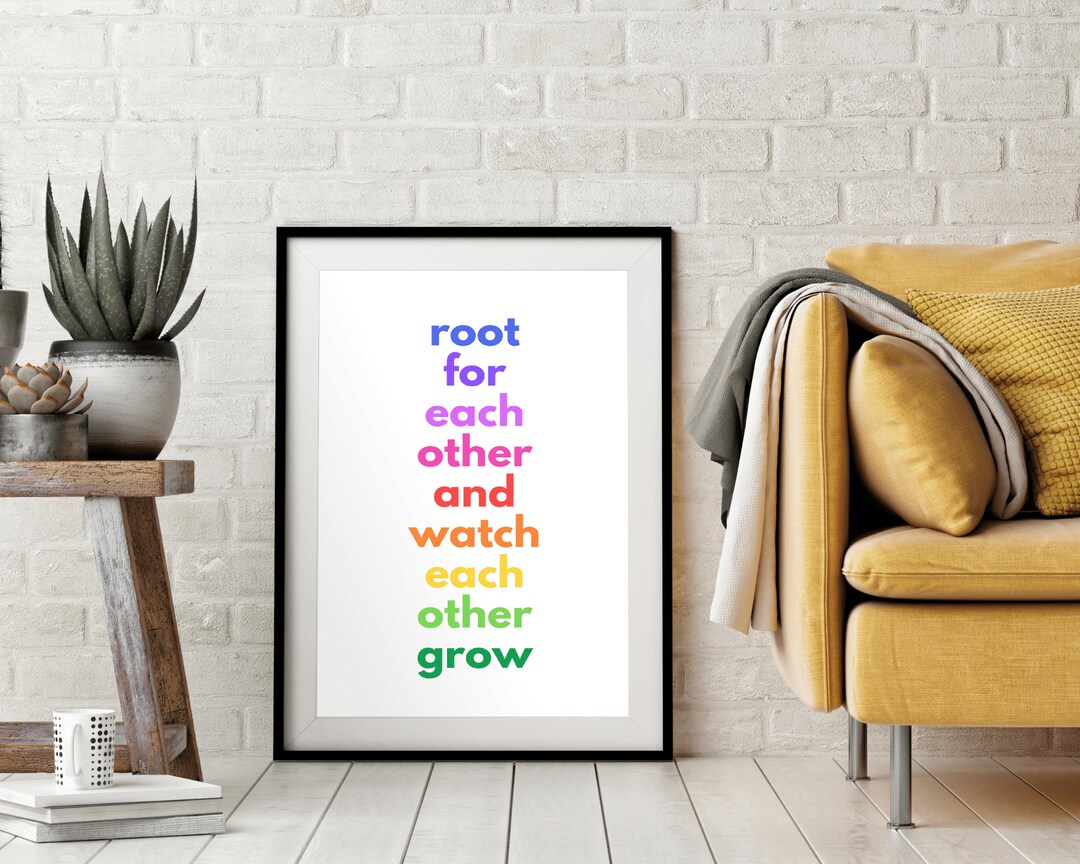 Root for Each Other and Watch Each Other Grow Wall Art | Playroom ...