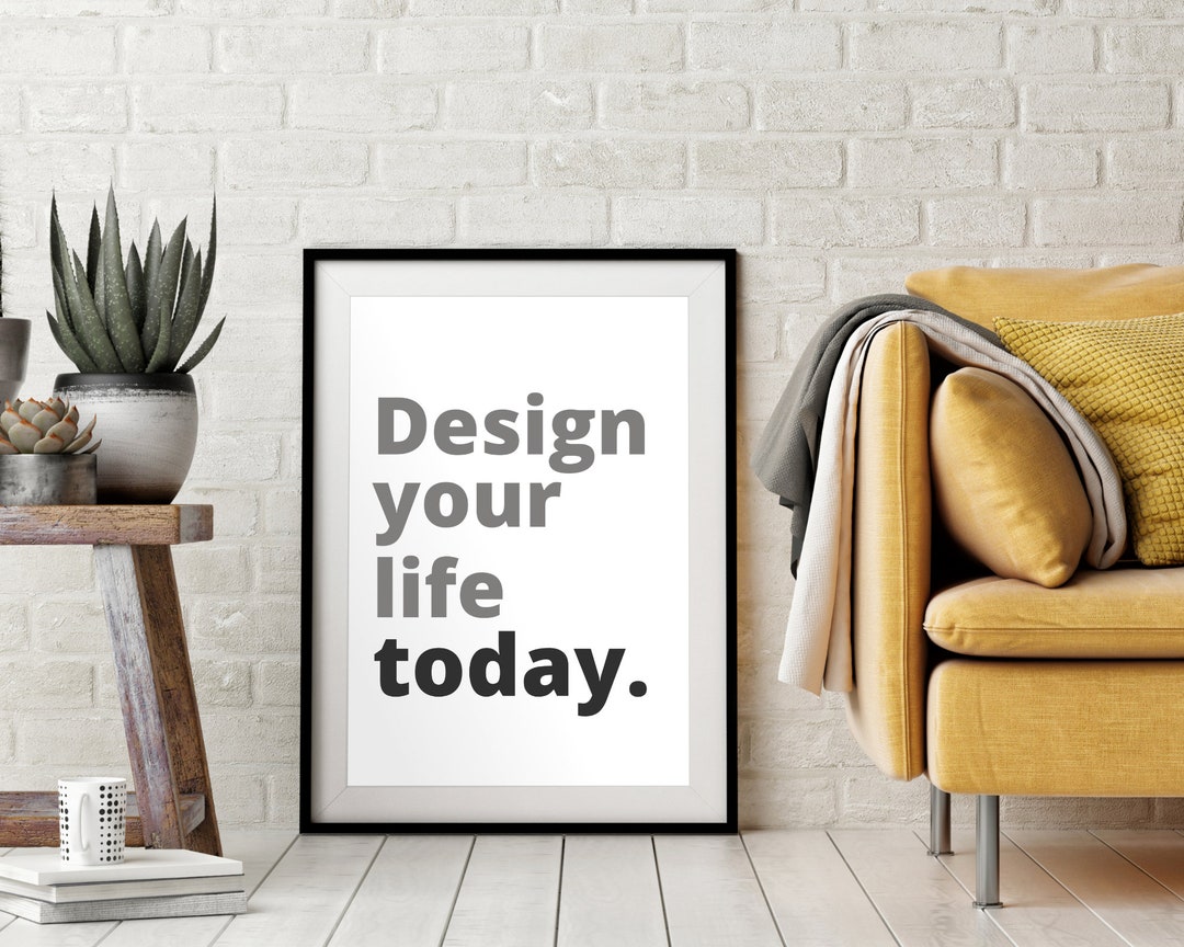 Motivational Quote Poster: Black and White Office Wall Art (digital ...