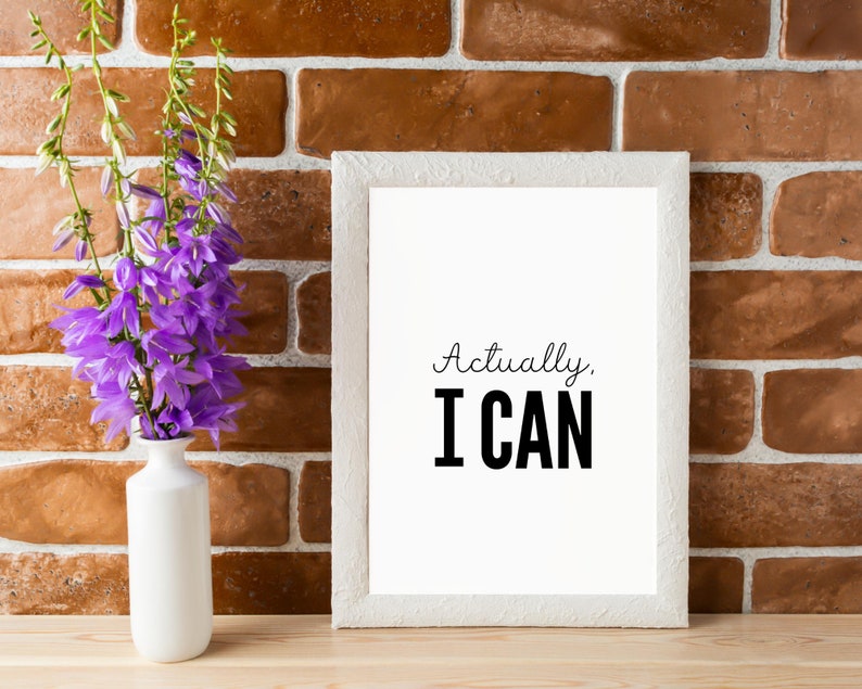 Actually I Can Printable Sayingkids Motivation Wall Artteens - Etsy