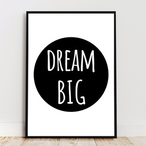 Dream Big Printable Quote Wall Art Decor Meaningful Gift Children's ...