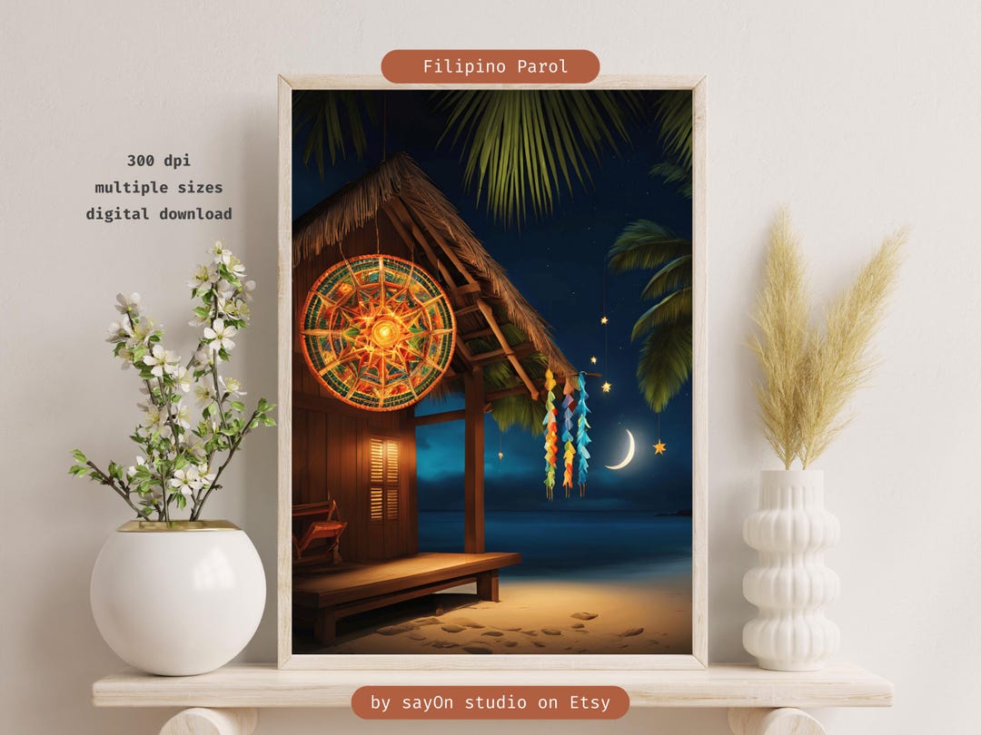 Filipino Christmas Parol, Traditional Decor, Colorful Star Wall Art in ...