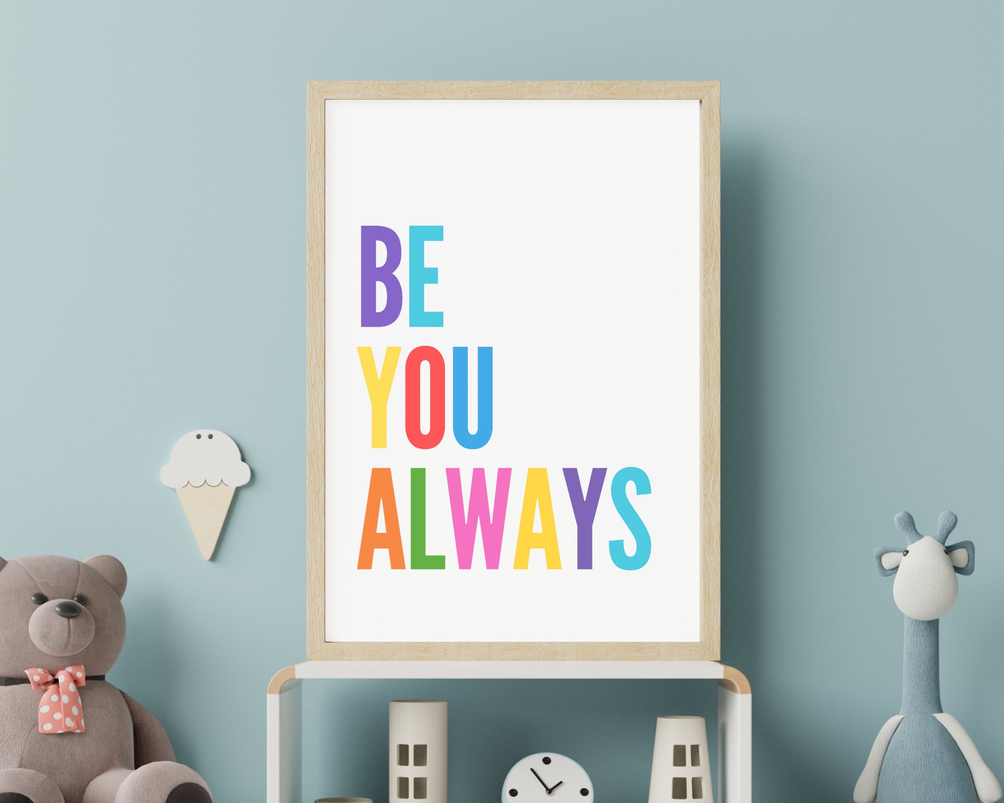 Printable Children's Quote Positive Classroom Decor Rainbow Words Wall ...