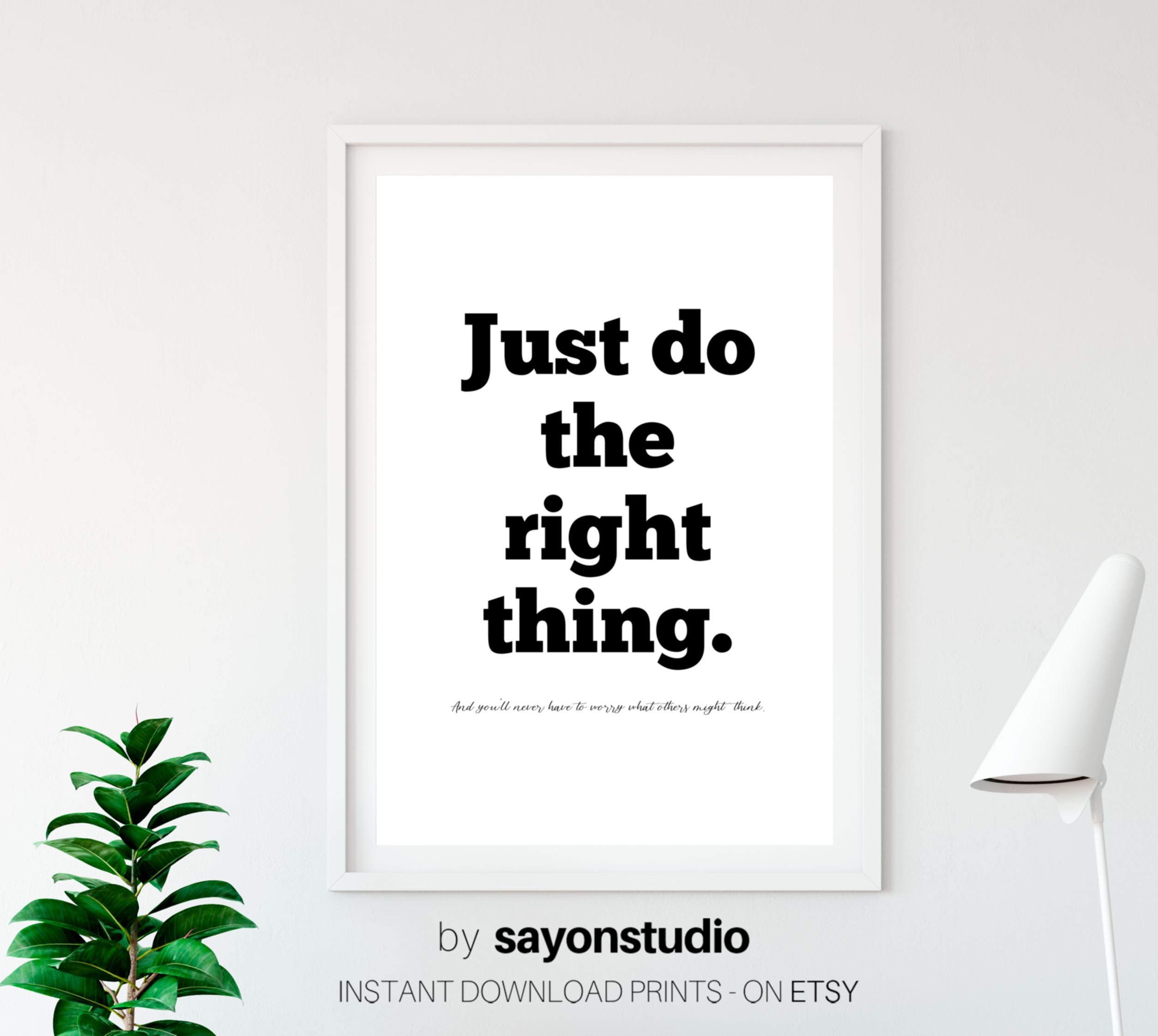 Just Do the Right Thing Printable New Year Quote Wall Decor - Etsy