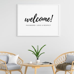 Welcome Sign Print,entryway Wall Art,welcome Quotes,love and Respect ...