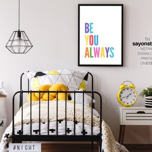 Printable Children's Quote | Positive Classroom Decor | Rainbow Words ...