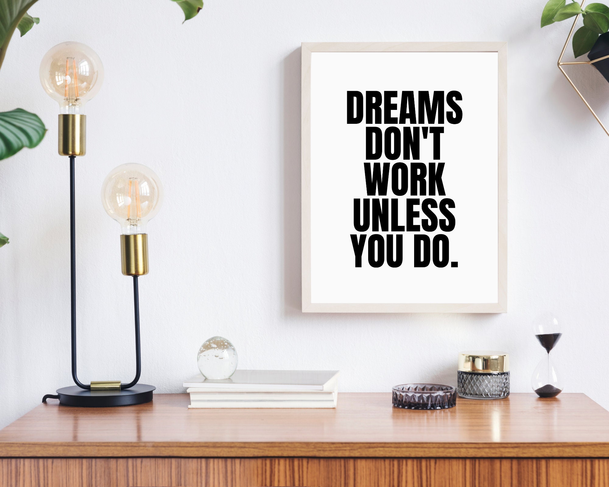 Printable Inspirational Quote Wall Art Decor Dreams Don't - Etsy