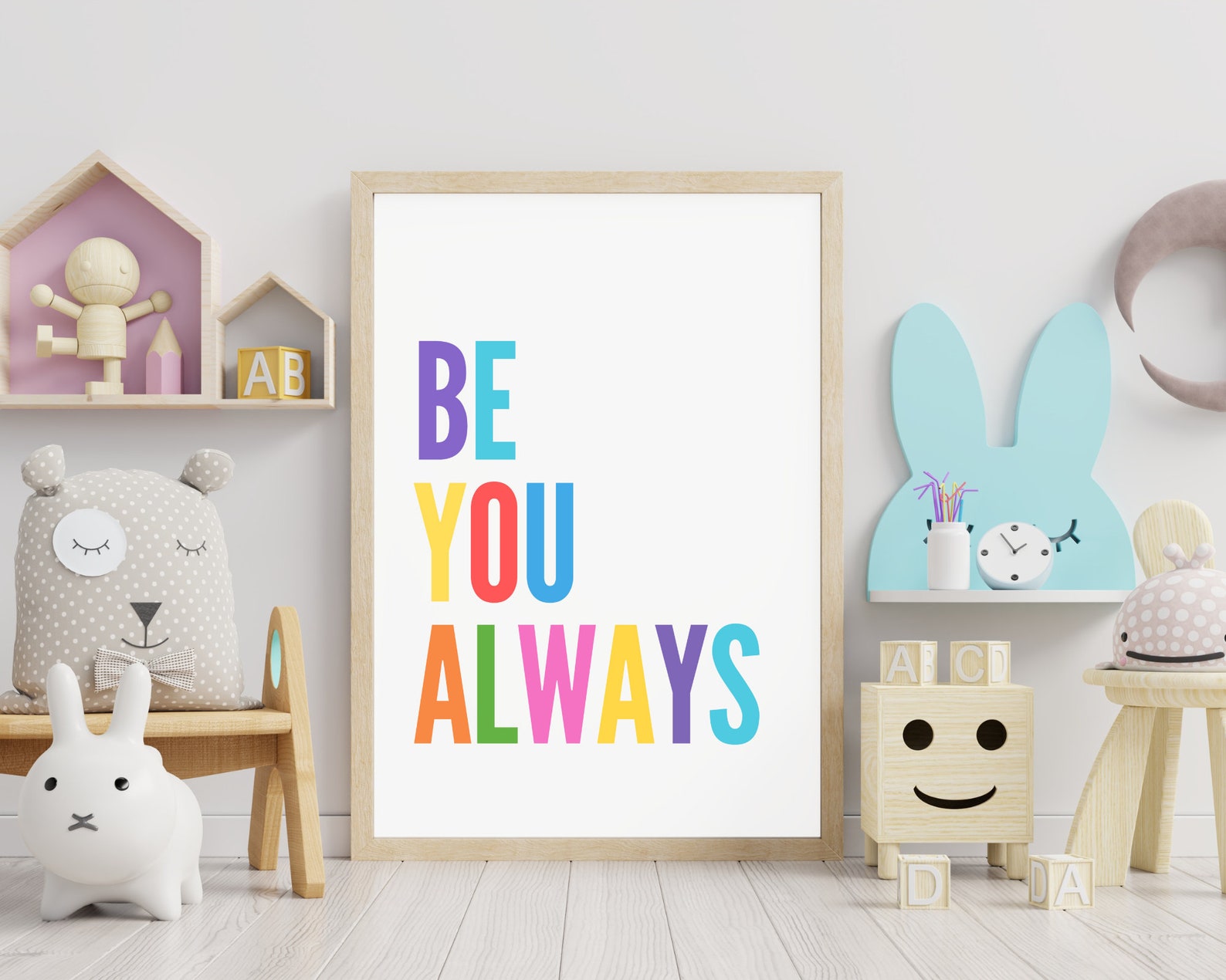 Printable Children's Quote Positive Classroom Decor Rainbow Words Wall ...
