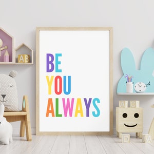 Printable Children's Quote | Positive Classroom Decor | Rainbow Words ...