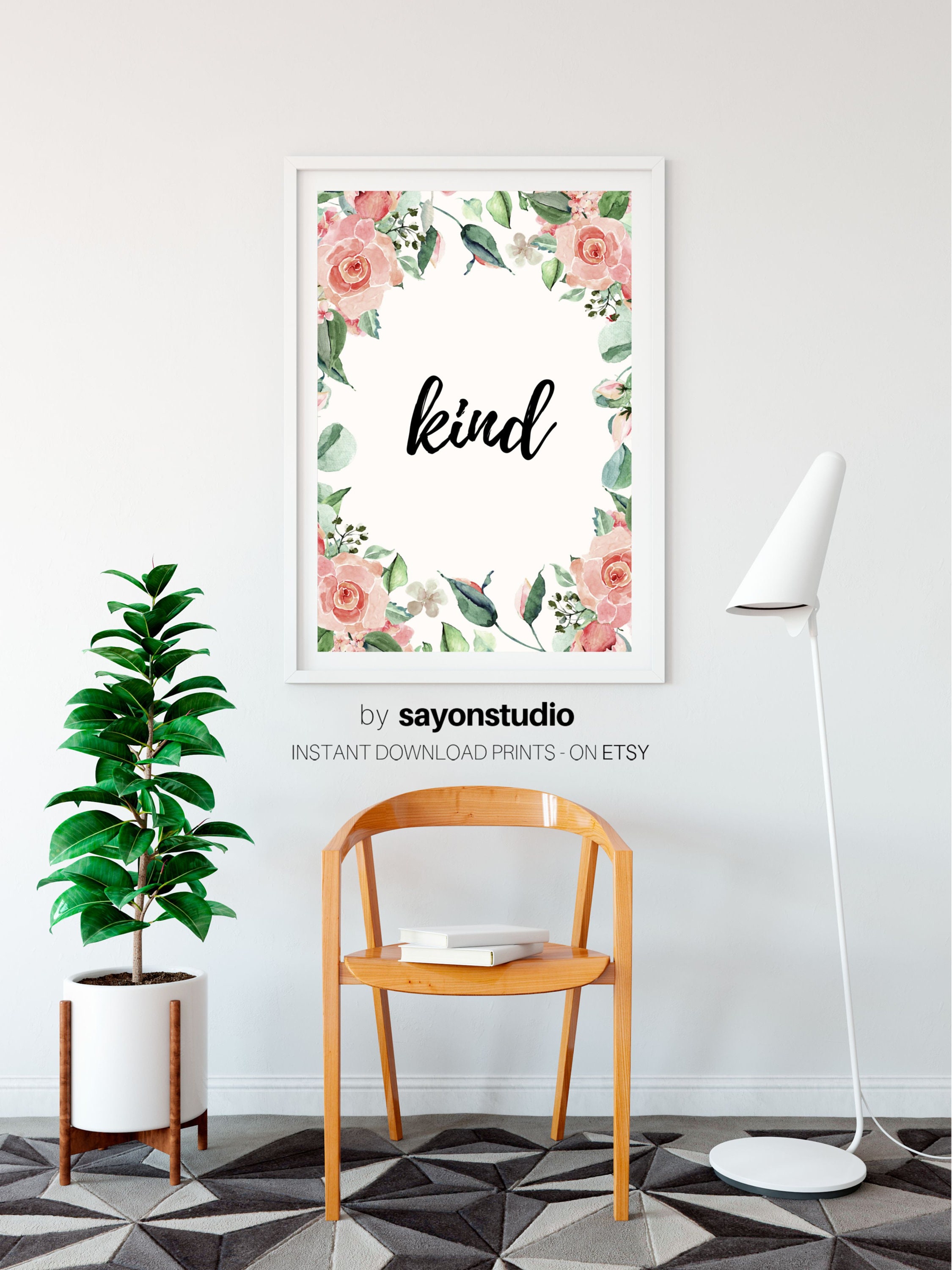 Kindness Quotes Printable,one Word Art Print,motivational Wall Decor ...