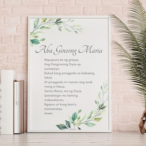 Filipino Prayer Hail Mary in Tagalog - Aba Ginoong Maria Printable ...