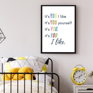 It's You I Like Mr Rogers Quote | Kids Positive Prints | Educational ...