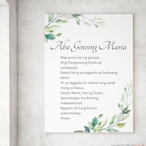 Filipino Prayer Hail Mary in Tagalog - Aba Ginoong Maria Printable ...