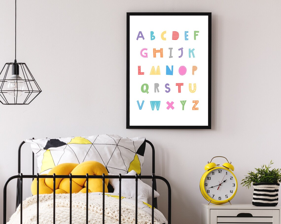 Alphabet Poster Rainbow ABC Letters for Kids' Nursery - Etsy