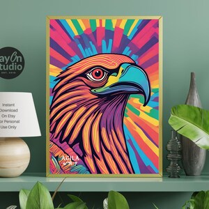 Philippine Eagle Colorful Filipino Wall Art, National Bird Agila Poster ...