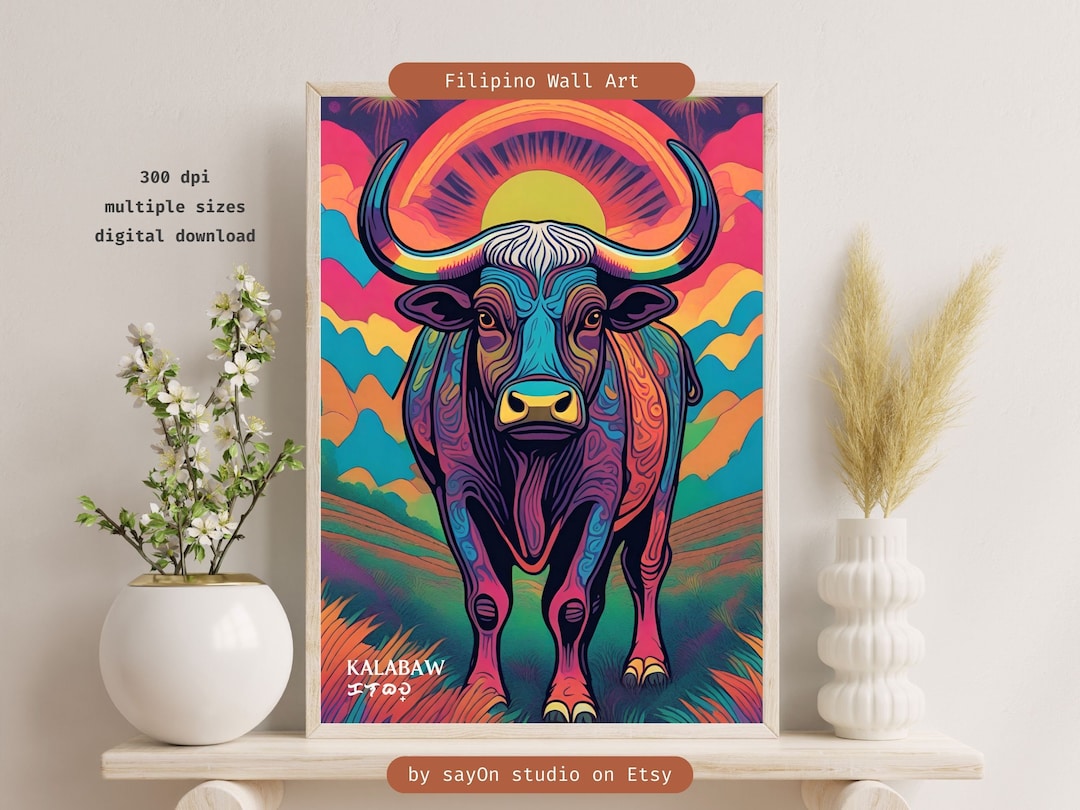 Vintage Filipino Bull | Philippine Carabao Psychedelic Poster | Home ...
