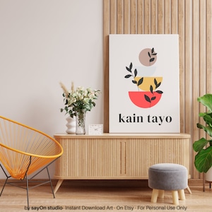 Filipino Kitchen Wall Art Poster | Kain Tayo Printable | Boho Style ...