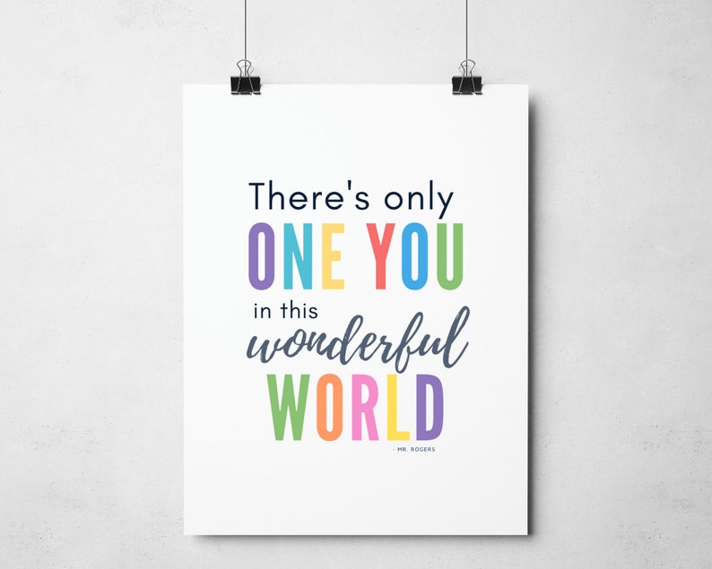 Mister Rogers Printable Quote There's Only One You in | Etsy