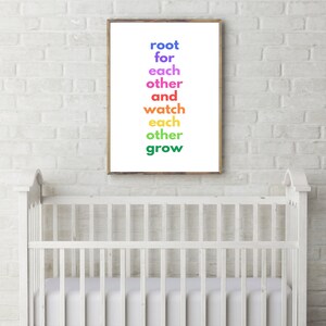Root for Each Other and Watch Each Other Grow Wall Art | Playroom ...
