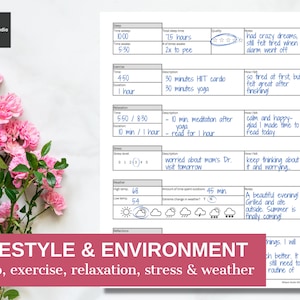 Daily Health Tracker: Diet, Exercise, Sleep, Mood Journal (PDF) - Etsy