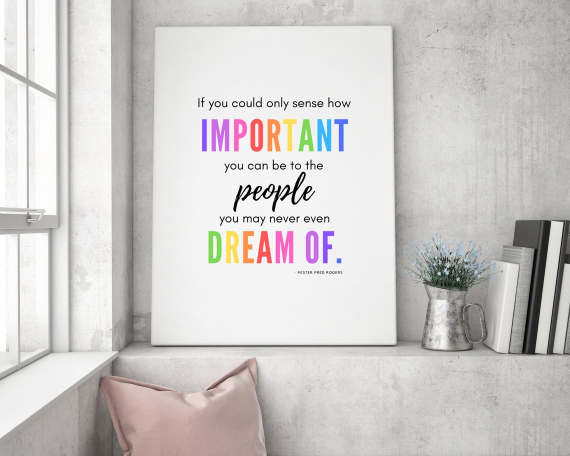 Mister Rogers Self Love Quote Kids Positive Affirmation Poster | Etsy