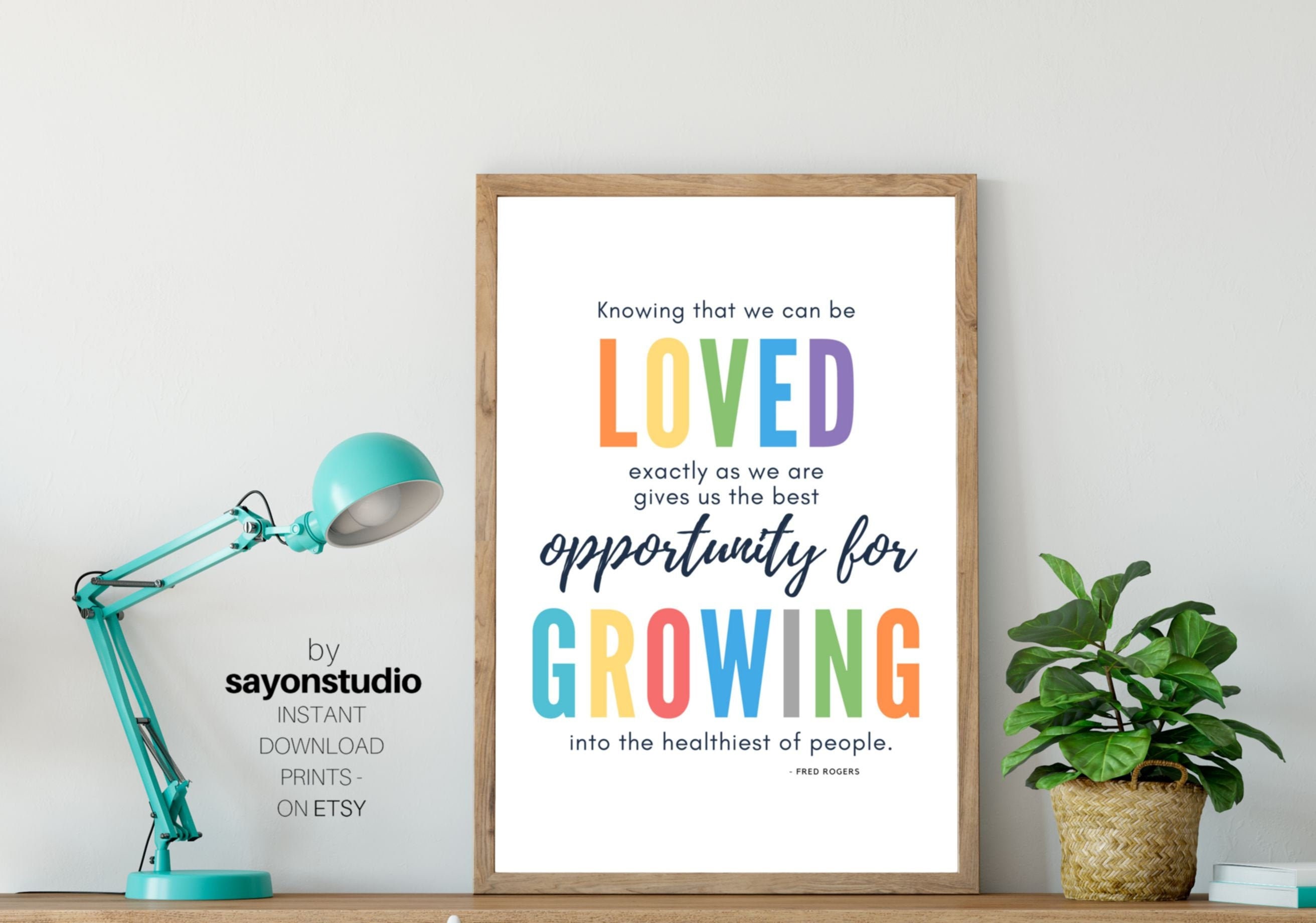 Mr. Rogers Quote Kids Colorful Nursery Printable Wall Decor | Etsy