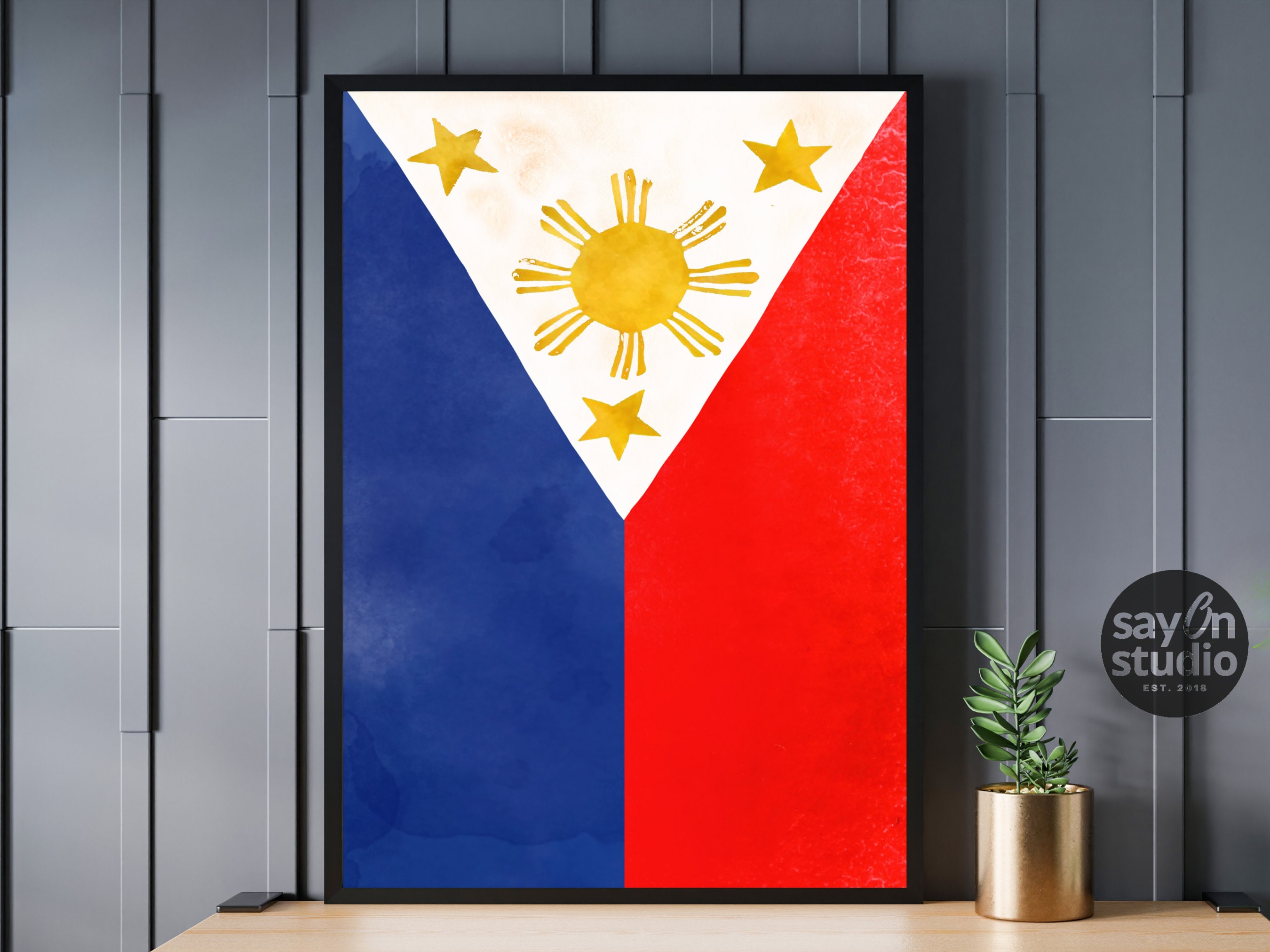Philippine Flag Vertical Display