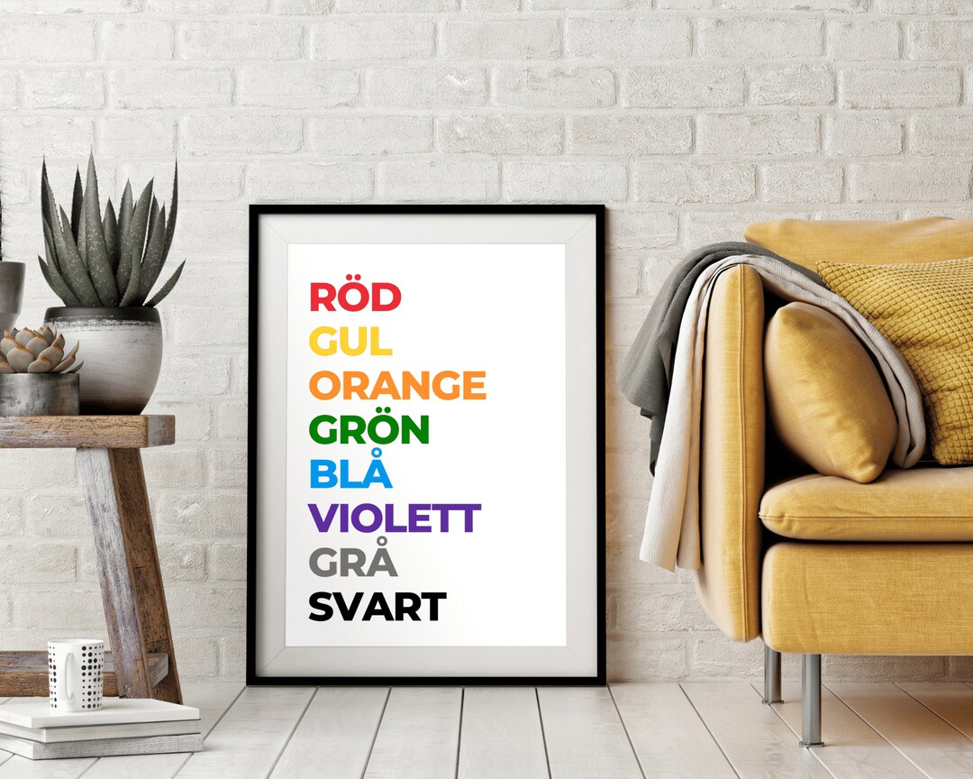 Colors Print in Swedish Art, Swedish Colors, Färger Printable ...