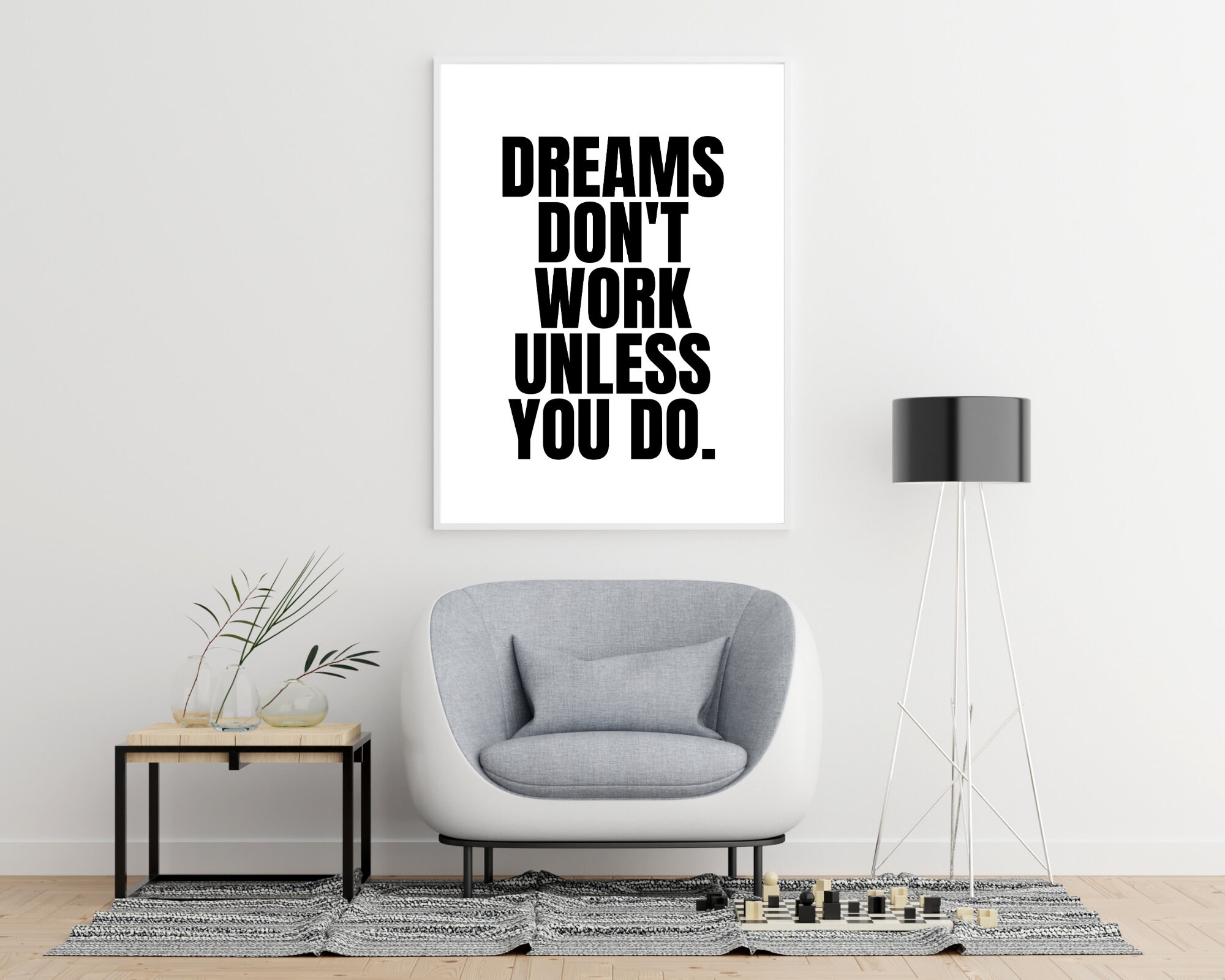 Printable Inspirational Quote Wall Art Decor Dreams Don't - Etsy
