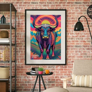 Vintage Filipino Bull | Philippine Carabao Psychedelic Poster | Home ...