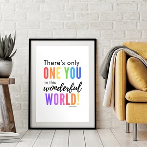 There's Only One You in This Wonderful World, Mister Rogers Quote, Kids ...