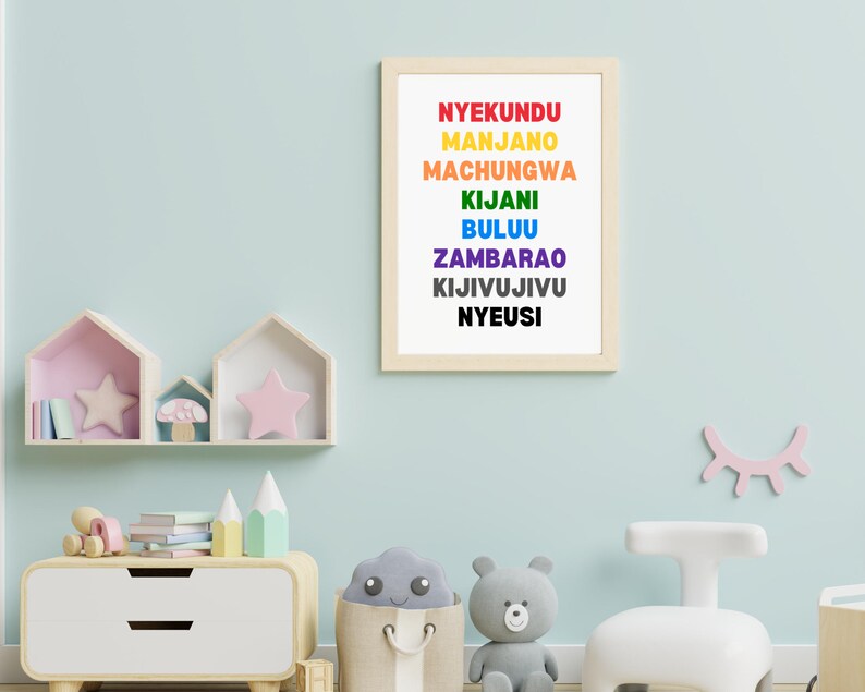 Swahili Colors Wall Art Printswahili Language - Etsy