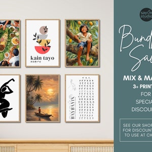 Filipino Childhood Art Print | Mango Season Summer Wall Art | Picking ...