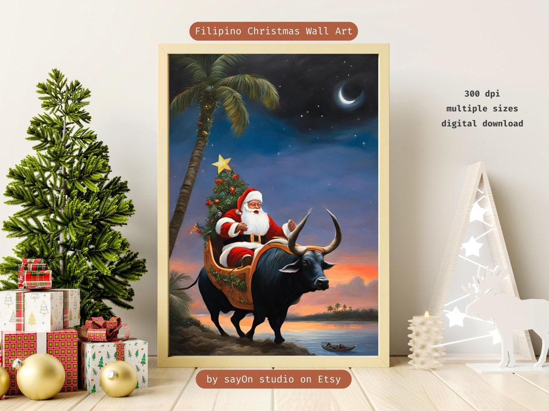 Funny Christmas Poster | Filipino Santa Claus Art Print | Philippines ...
