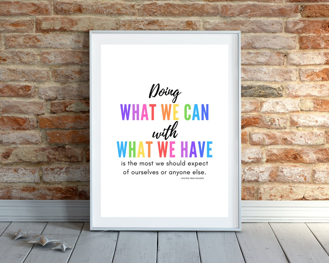 Mr Rogers Printable Art Quote Fred Rogers Inspirational | Etsy