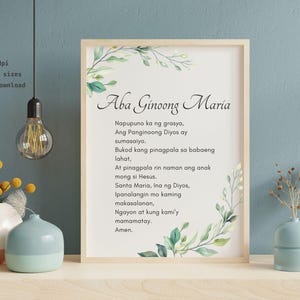 Filipino Prayer Hail Mary in Tagalog - Aba Ginoong Maria Printable ...