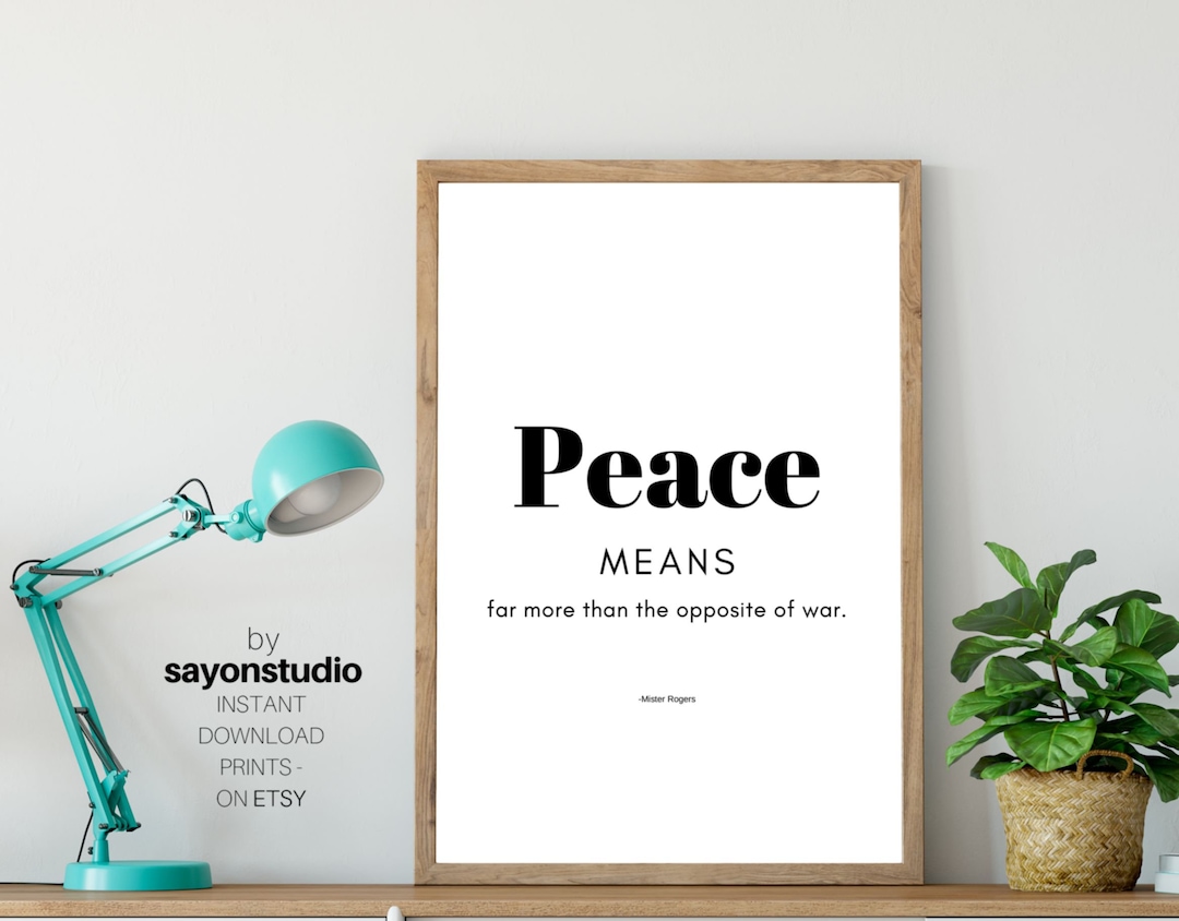 Peace Definition Print,mr Rogers Quote,minimalist Print,minimalist Art ...