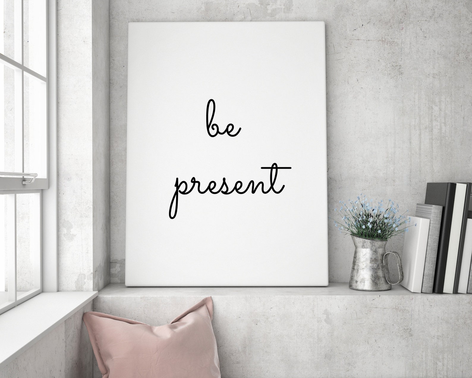 Be Present Quote Instant Download PrintableBlack and White | Etsy