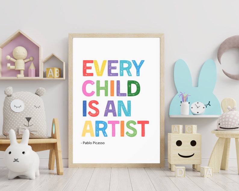Picasso Quote Art Print: Colorful Kids Room Decor (digital Download) - Etsy