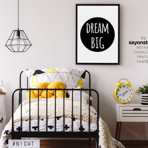 Dream Big Printable Quote Wall Art Decor Meaningful Gift Children's ...