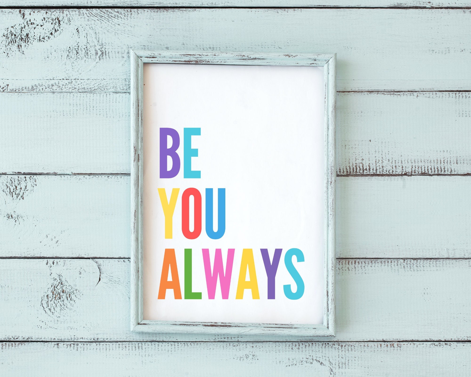 Printable Children's Quote Positive Classroom Decor Rainbow Words Wall ...