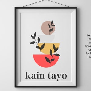 Filipino Kitchen Wall Art Poster | Kain Tayo Printable | Boho Style ...