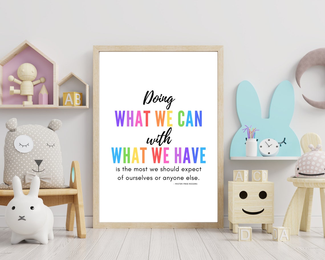 Mr Rogers Printable Art Quote Fred Rogers Inspirational | Etsy