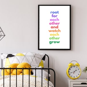 Root for Each Other and Watch Each Other Grow Wall Art | Playroom ...