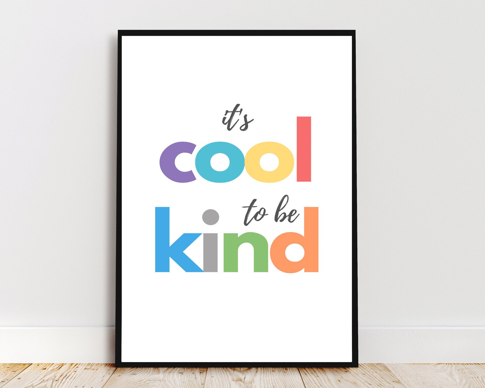 It's Cool to Be Kind Print Colorful Words Printable - Etsy