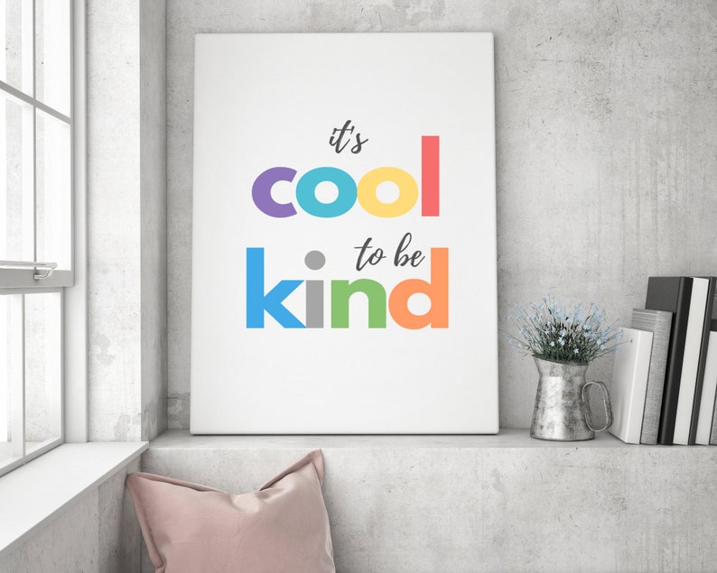It's Cool to Be Kind Print Colorful Words Printable - Etsy