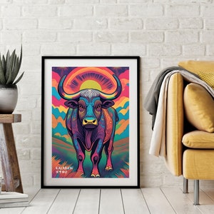 Vintage Filipino Bull | Philippine Carabao Psychedelic Poster | Home ...