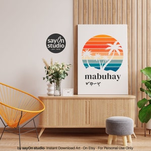 Mabuhay Filipino Wall Art Tropical Philippines Art Poster for Home ...