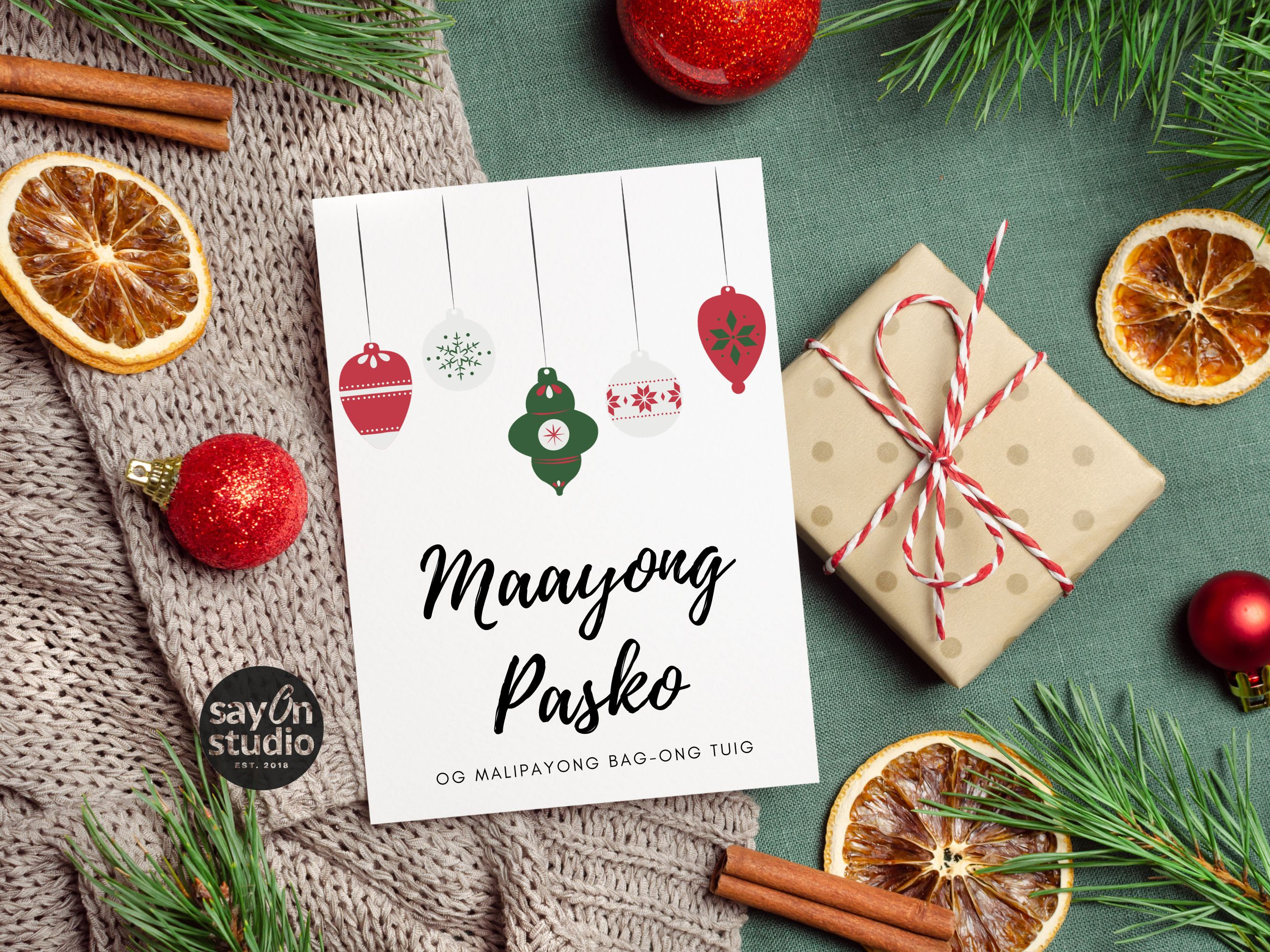 Filipino Christmas Card | Bisaya Typography Maayong Pasko Printable ...